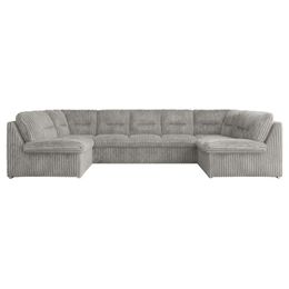 Wohnlandschaft mit Schlaffunktion Comodo silber Ma&szlig;e (cm): B: 340 H: 93 Sofas > Sofas nach Material > Stoffsofas &raquo; Sofa DE