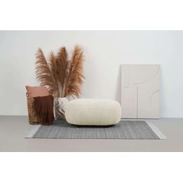 Polsterhocker Home Affaire "OSTRUP, Naturt&ouml;ne, Boucle oder Chenille", wei&szlig; (ivory), B:90cm H:42cm T:64cm, 100% PES, Hocker, Polsterhocker, 90x64 cm, organische Form mit sanften Rundungen