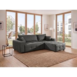 Ecksofa Collection AB, anthrazit, B:234cm T:162cm, 100%Polyester, Sofas, Ecksofa, Ecksofa,Schlaffunktion,Bonnelfederkern,R&uuml;ckenkissen