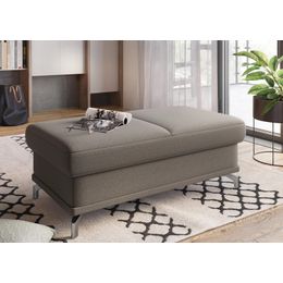 Sit & More Hocker SIT & MORE "Cabrio, B: 133 cm", braun (schlamm), B:133cm H:48cm T:72cm, 100% Polyester, Hocker, Hocker, individuell zu kombinieren, Federkern