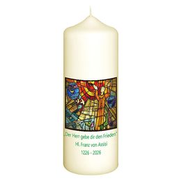 Kerze &raquo;Franz von Assisi &ndash; Sonnengesang&laquo;