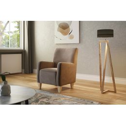 Sessel Home Affaire "Viva", braun (chocco), B:74cm H:93cm T:81cm, 100% Polyester, Sessel, Sessel, mit Federkern, mit Buchef&uuml;&szlig;en