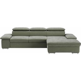 Sit & More Ecksofa SIT & MORE "Valantine L-Form, B: 286 cm", braun (schlamm), B:286cm H:73cm T:174cm, 100% Polyester, Sofas, Ecksofa, mit Arm- & Kopfteilverstellung, optional mit Bettfunktion
