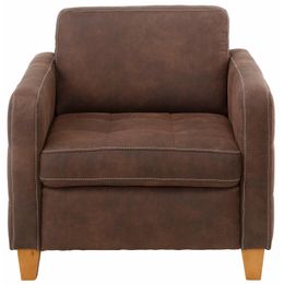 Sessel Home Affaire "Earl", braun, B:77cm H:78cm T:78cm, Luxus-Microfaser in Lederoptik (100% Polyester);Struktur fein (100% Polyester);Luxus-Microfaser ALTARA NUBUCK (100% Polyester), Sessel, Sessel