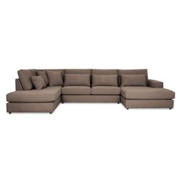 Wohnlandschaft OTTO HOME "Nivette, weiches Chenille", braun, B:386cm H:93cm T:220cm, 100% polyester, Sofas, Wohnlandschaft, Breite 386 cm, U-Form, bodentief, 6 Zierkissen inkl.