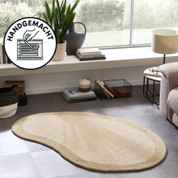 Wollteppich Theko "Gabbeh Super, Handweb, Teppich, Bord&uuml;re, reine Wolle" Gr. 70, beige, B:100cm H:9mm L:150cm, Wolle, Teppiche, Schlafzimmer, Wohnzimmer, Esszimmer, auch als L&auml;ufer, eckig oder rund