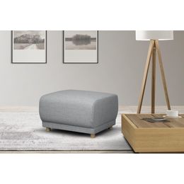 Polsterhocker Home Affaire "LEMPS mit Wellenunterfederung, Ma&szlig;e B/T/H: 70/63/45 cm", grau (hellgrau), B:70cm H:45cm T:63cm, 100% Polyester, Hocker, Polsterhocker, passend zur Serie, in hochwertiger Verarbeitung