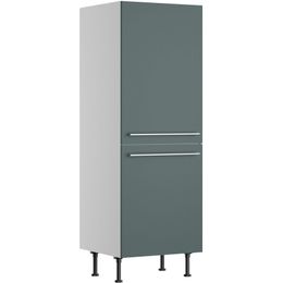 Midischrank KOCHSTATION "KS-Bern2", gr&uuml;n (steingr&uuml;n, hellgrau), B:60cm H:176,6cm T:58,4cm, Holzwerkstoff, Schr&auml;nke, Midischrank, Breite 60 cm, H&ouml;he 176,6 cm, 2 T&uuml;ren verlascht, 3 Einlegeb&ouml;den