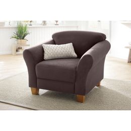 Sessel Home Affaire "Gotland", braun (dunkelbraun), B:110cm H:84cm T:89cm, Luxus-Microfaser ALTARA NUBUCK (100% Polyester);90% Polyester/10% Polyamid Luxus-Microfaser (100% Polyester);Struktur (100% Polypropylen), Sessel, Sessel, in drei Bezugsqualit&auml;ten