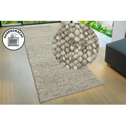L&auml;ufer OTTO HOME "Wolly, handgewebt, Handweb Teppich" Gr. 12, sand, B:70cm H:14mm L:240cm, Kunstfaser, Wolle, Teppiche, L&auml;ufer, Wolle, Br&uuml;cke, Flur, Schlafzimmer, Wohnzimmer