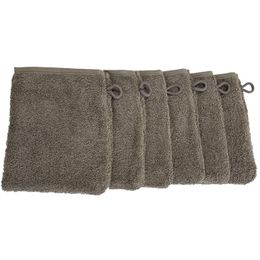 Waschhandschuh Ross "Smaragd 4500", grau (flanell), B:17cm L:21cm, Baumwolle, Waschlappen, 100% Baumwolle