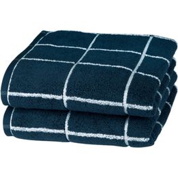 Handt&uuml;cher Ross "&Uuml;berkaro 9032", blau (nachtblau), B:50cm L:100cm, Frottier, Baumwolle, Handt&uuml;cher, 100% Baumwolle, kariert, in modischen Karo Farben
