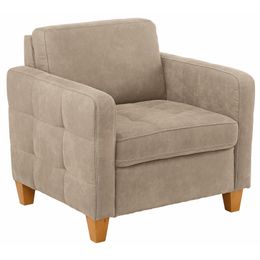 Sessel Home Affaire "Earl", beige, B:77cm H:78cm T:78cm, Luxus-Microfaser in Lederoptik (100% Polyester);Struktur fein (100% Polyester);Luxus-Microfaser ALTARA NUBUCK (100% Polyester), Sessel, Sessel
