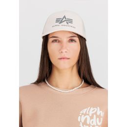 Trucker Cap Alpha Industries "Basic Trucker Cap", Herren, Gr. onesize, wei&szlig; (jet stream wei&szlig;), Baumwolle, Caps