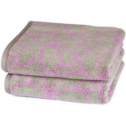 Handt&uuml;cher Ross "Bl&uuml;tenfond 9029", rosa (flanell, mauve), B:50cm L:100cm, Frottier, Obermaterial: 100% Baumwolle, Handt&uuml;cher, aus feinster Mako-Baumwolle