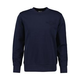Sweatshirt Gant "TONAL SHIELD", Herren, Gr. M, blau (evening blau), Sweatware, Obermaterial: 100% Baumwolle, regular fit, Rundhals, Rippb&uuml;ndchen, Sweatshirts Sweatshirt, Rundhals, regular fit, basic