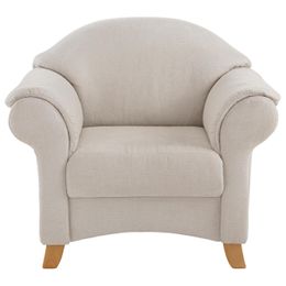 Sessel Home Affaire "Mayfair", grau (grau, wei&szlig;), B:109cm H:90cm T:90cm, MELROSE (100% Polyester);Struktur fein (95% Polyester, 5% Polyamid), Sessel, Sessel