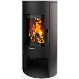 Kaminofen Justus "Kaya 7, Exklusiv, Aufstellort in deinem Zuhause", schwarz, Kamin&ouml;fen, skandinavisches Design mit gro&szlig;er gebogener Sichtscheibe