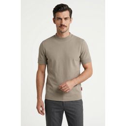 JOOP! Langarmshirt JOOP JEANS "Cedric", Herren, Gr. L, beige (open braun), Single Jersey, Obermaterial: 95% Baumwolle, 5% Elasthan, unifarben, regular fit, Rundhals, Shirts Langarmshirt, Basic, Rundhals, regular fit