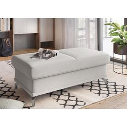 Sit & More Hocker SIT & MORE "Cabrio, B: 133 cm", grau (hellgrau), B:133cm H:48cm T:72cm, 100% Polyester, Hocker, Hocker, individuell zu kombinieren, Federkern