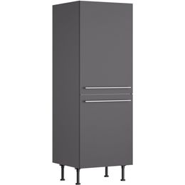 Midischrank KOCHSTATION "KS-Bern2", grau (anthrazit, anthrazit), B:60cm H:176,6cm T:58,4cm, Holzwerkstoff, Schr&auml;nke, Midischrank, Breite 60 cm, H&ouml;he 176,6 cm, 2 T&uuml;ren verlascht, 3 Einlegeb&ouml;den
