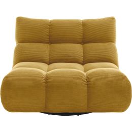 1,5-Sitzer Home Affaire "Graceland, 360 drehbarer Sessel, Breite 107cm", gold, B:112cm H:85cm T:108cm, 95% Polyester, 5% Nylon, Sofas, mit eleganter Steppung, Rundumbezug & weicher Polsterung