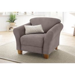 Sessel Home Affaire "Gotland", grau (taupe), B:110cm H:84cm T:89cm, Luxus-Microfaser ALTARA NUBUCK (100% Polyester);90% Polyester/10% Polyamid Luxus-Microfaser (100% Polyester);Struktur (100% Polypropylen), Sessel, Sessel, in drei Bezugsqualit&auml;ten