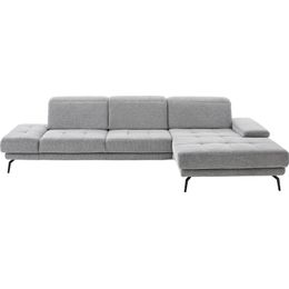 Recamiere DIE PLANBAR "MP-IN20126 L-Form mit Kaltschaum-Polsterung", grau, B:328cm H:82cm T:190cm, 100% Polyester, Sofas, Recamiere, mit Kopfteilverstellung, optional Sitztiefen- & Armteilverstellung