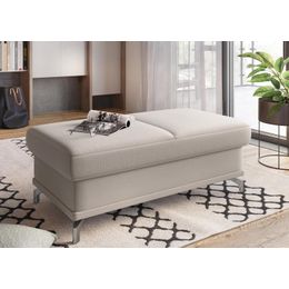 Sit & More Hocker SIT & MORE "Cabrio, B: 133 cm", grau (elephant), B:133cm H:48cm T:72cm, 100% Polyester, Hocker, Hocker, individuell zu kombinieren, Federkern