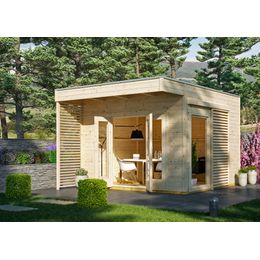 Skan Holz Gartenhaus SKANHOLZ "Tokio 2", beige (natur), Fu&szlig;boden im Gartenhaus, Holzwerkstoff, Gartenh&auml;user, Gartenhaus, einschalig