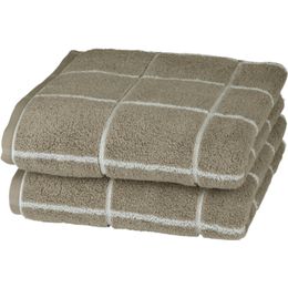Handt&uuml;cher Ross "&Uuml;berkaro 9032", grau (flanell), B:50cm L:100cm, Frottier, Baumwolle, Handt&uuml;cher, 100% Baumwolle, kariert, in modischen Karo Farben