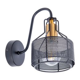 N&auml;ve N&Auml;VE LED Wandstrahler "Foro", schwarz, 1, &Oslash; 13,5cm H: 23cm, 1 Stk., Leuchten, 1er Wandspot, schwarz, Fassung golden, exkl. E27, aus Eisen, H: 23cm, LED Wandstrahler