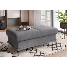 Sit & More Hocker SIT & MORE "Cabrio, B: 133 cm", grau, B:133cm H:48cm T:72cm, 100% Polyester, Hocker, Hocker, individuell zu kombinieren, Federkern