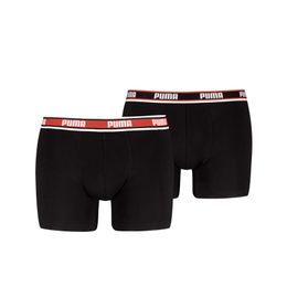 Boxer Puma, Herren, Gr. L, schwarz (orange, schwarz), Obermaterial: 95% Baumwolle, 5% Elasthan, unifarben, normal, Unterhosen, mit Logobund