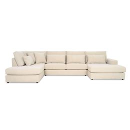 Wohnlandschaft OTTO HOME "Nivette, weiches Chenille", latte, B:386cm H:93cm T:220cm, 100% polyester, Sofas, Wohnlandschaft, Breite 386 cm, U-Form, bodentief, 6 Zierkissen inkl.