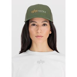 Trucker Cap Alpha Industries "Alpha Label Trucker Cap", Herren, Gr. onesize, gr&uuml;n (schwarz olive), Baumwolle, Caps