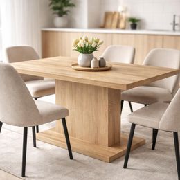 Esstisch OTTO HOME "Atina S&auml;ulentisch, K&uuml;chentisch, Speisetisch, Dekortisch", braun (sonoma, sonoma), B:138cm H:74cm T:80cm, Tische, Esstisch, Moderner Esstisch f&uuml;r 4-6 Personen, erh&auml;ltlich in Trend-Dekoren
