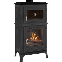 Gussofen "mit Backfach &raquo;Castor 81&laquo;, Exklusic, Aufstellort in deinem Zuhause", schwarz, Kamin&ouml;fen, Temperaturanzeige, Eleganter Gu&szlig;ofen mit emailiertem Backfach