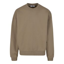 Rundhalspullover DEF "DEF DEF Basic Crewneck Pullover", Herren, Gr. S, beige (greige), 80% Baumwolle, 20% Polyester, mehrfarbig, normal, Rundhals, Pullover Rundhalspullover