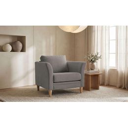 Sessel Home Affaire "Arellano, Breite 93 cm", cappuccino, B:93cm H:87cm T:84cm, 100% polyester, Sessel, Sessel, klassisches Design, mit Massivholzf&uuml;&szlig;en, Webstoff fein, Chenille
