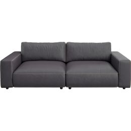 Big-Sofa Musterring "LUCIA Mega Sofa, hoher Sitzkomfort, Breite 252cm, Kontrastnaht", grau (elephant puro), B:252cm H:81cm T:124cm, Flachgewebe FLORIS (100% Polyester);Flachgewebe VALMONT (60% Baumwolle/ 40% Leinen);Microfaser CRONA (100% Polyester), Sofas, Big-Sofa, in vielen Qualit&auml;ten und 4 unterschiedlichen N&auml;hten, 2,5-Sitzer