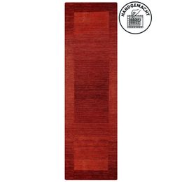 Wollteppich Theko "Gabbeh Super, Handweb, auch als L&auml;ufer erh&auml;ltlich, reine Wolle" Gr. 13, rot, B:90cm H:9mm L:250cm, Wolle, Teppiche, Schlafzimmer, Wohnzimmer, Esszimmer, auch als Bettumrandung