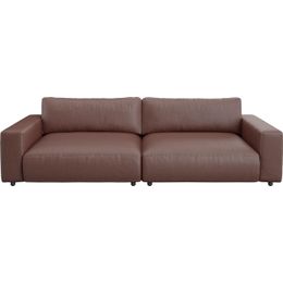 Big-Sofa Musterring "LUCIA Mega Sofa, hoher Sitzkomfort, Breite 252cm, Kontrastnaht", braun (brandy bax), B:252cm H:81cm T:124cm, Flachgewebe FLORIS (100% Polyester);Flachgewebe VALMONT (60% Baumwolle/ 40% Leinen);Microfaser CRONA (100% Polyester), Sofas, Big-Sofa, in vielen Qualit&auml;ten und 4 unterschiedlichen N&auml;hten, 2,5-Sitzer