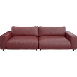 Big-Sofa Musterring "LUCIA Mega Sofa, hoher Sitzkomfort, Breite 252cm, Kontrastnaht", rot (karminrot bax), B:252cm H:81cm T:124cm, Flachgewebe FLORIS (100% Polyester);Flachgewebe VALMONT (60% Baumwolle/ 40% Leinen);Microfaser CRONA (100% Polyester), Sofas, Big-Sofa, in vielen Qualit&auml;ten und 4 unterschiedlichen N&auml;hten, 2,5-Sitzer