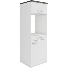 Midischrank Optifit "Bella", wei&szlig; (wei&szlig;, wei&szlig;, anthrazit), B:60cm H:174,4cm T:60cm, Holzwerkstoff, Schr&auml;nke, Midischrank, Breite 60 cm, Nischenma&szlig;e B/T/H 56,7/55,5/59,2 cm