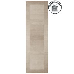 Wollteppich Theko "Gabbeh Super, Handweb, auch als L&auml;ufer erh&auml;ltlich, reine Wolle" Gr. 13, beige, B:90cm H:9mm L:250cm, Wolle, Teppiche, Schlafzimmer, Wohnzimmer, Esszimmer, auch als Bettumrandung