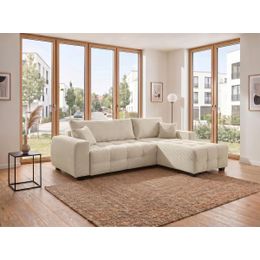 Ecksofa Collection AB, beige, B:234cm T:162cm, 100%Polyester, Sofas, Ecksofa, Ecksofa,Schlaffunktion,Bonnelfederkern,R&uuml;ckenkissen