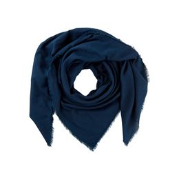 Halstuch Laura Scott, Damen, blau (nightblau), Web, Baumwolle, leicht durchscheinend, leicht transparent, unifarben, Modet&uuml;cher, in quadratischer Maxi-Form