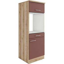Midischrank Optifit "Bella", rot (rostrot, wildeiche, wildeiche), B:60cm H:174,4cm T:60cm, Holzwerkstoff, Schr&auml;nke, Midischrank, Breite 60 cm, Nischenma&szlig;e B/T/H 56,7/55,5/59,2 cm