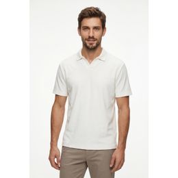 Poloshirt BOSS Orange "Pe", Herren, Gr. L, beige (natural106), Frottee, Obermaterial: 100% Baumwolle, unifarben, regular fit h&uuml;ftlang, V-Ausschnitt, Shirts, aus Frottee-Qualit&auml;t